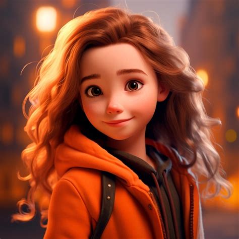 Premium Ai Image A Beautiful 3d Girl Disney Pixar