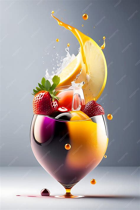 Premium Photo Blender With Fruit Flying Isolated On Black Background