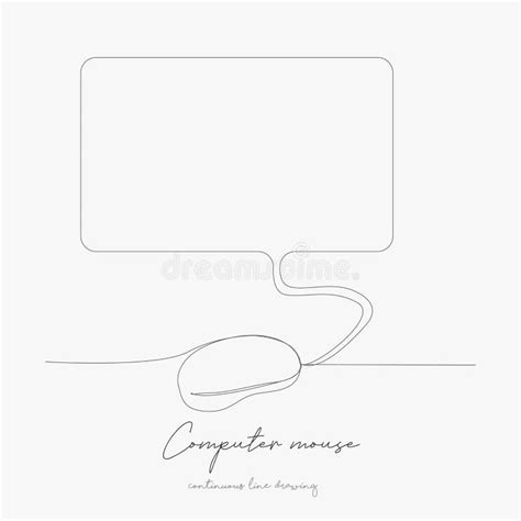Continuous Line Drawing Computer Mouse Simple Vector Illustration