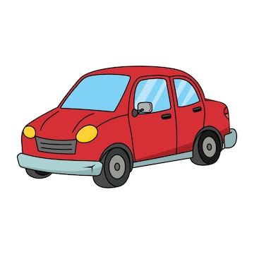 Car Vector Illustration Classic Red Car Cartoon Transportation