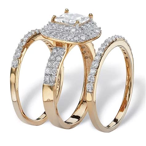 Diamonart® Womens 2 13 Ct Tw White Cubic Zirconia 14k Gold Over