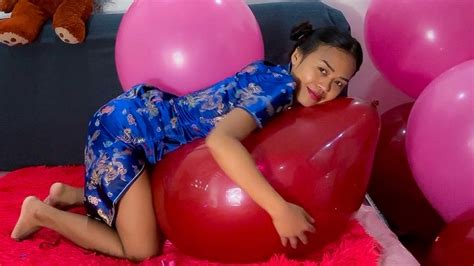 Sexy Camylle Sits To Pop Your Big 18 Inch China Balloons In A