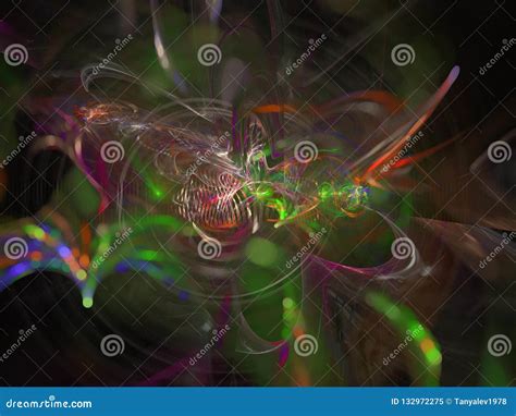 Abstract Fractal Digital Card Graphic Dynamic Texture Flare Explosion Sparkle Stock