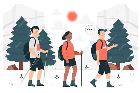 Illustration De Concept De Randonnée Damis Vecteur Gratuite