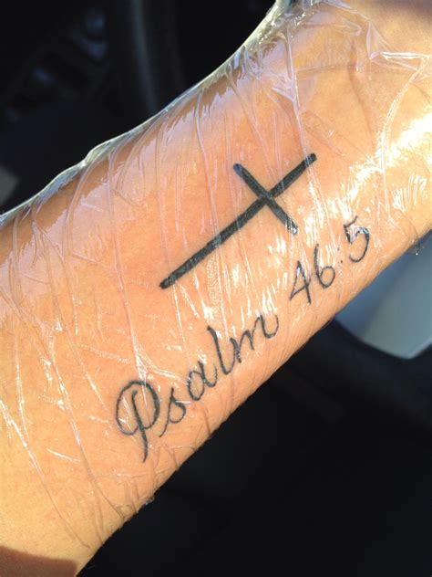 Cross With Verse Tattoo