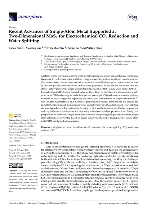 Pdf Recent Advances Of Single Atom Metal Supported At Two Dimensional
