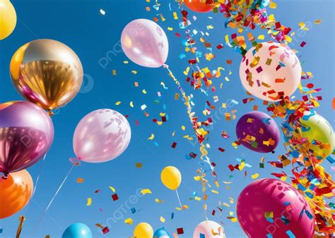 Bright Balloons In The Sky Celebration And Cheer Background Bright