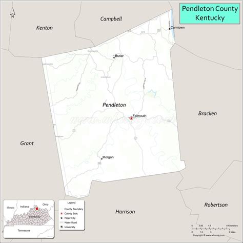 Map Of Pendleton County Kentucky Us Check Where Is Located