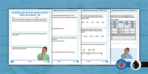 Square Roots Word Problems Grade 8 French Twinkl