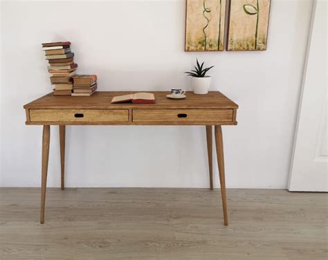 Solid Pine Desk Desk Solid Pine Desk With 2 Drawers 4 Leg Table