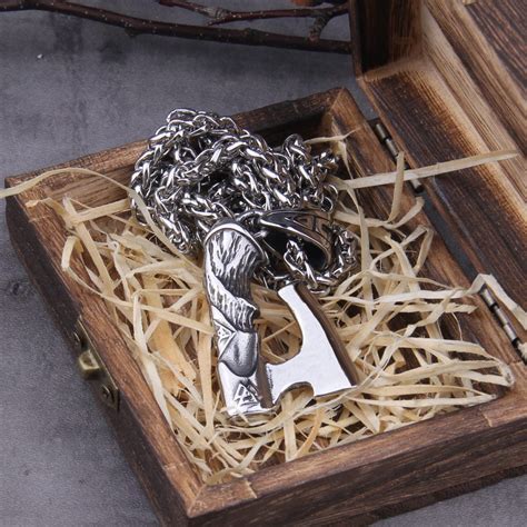 Nordic Viking Warrior Axe Necklace Viking Axe Bottle Opener Stainless
