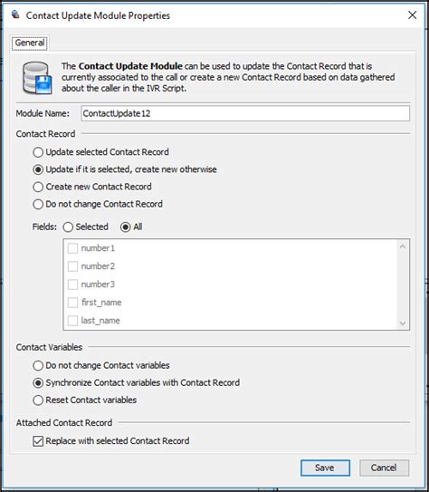 administrator creating a contact record in an ivr script