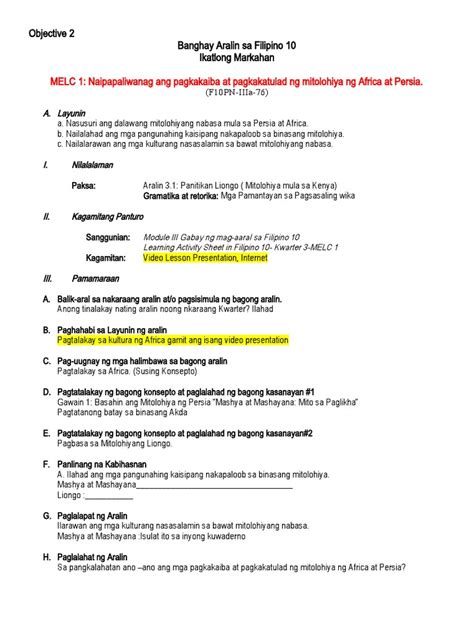 Objective 2 Objective 11 Movs Pdf