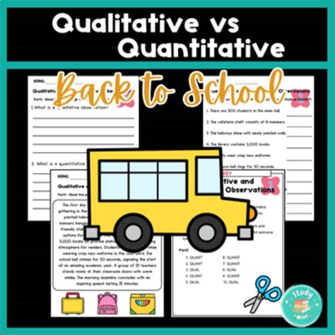 Back To School Qualitative Vs Quantitative Observations Science And Math