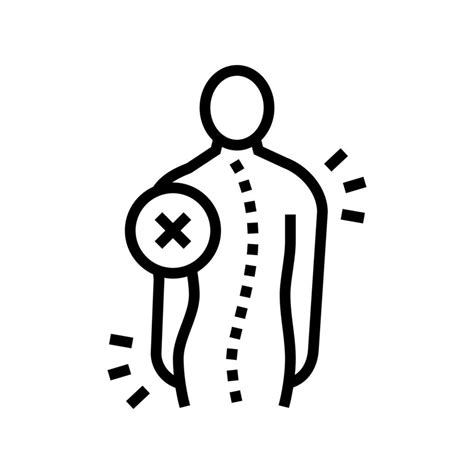 Idiopathic Scoliosis Line Icon Vector Illustration 18818633 Vector Art