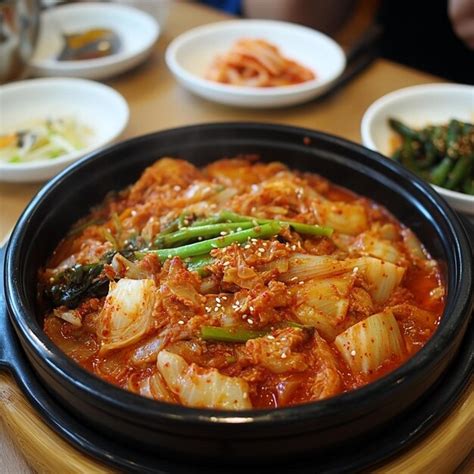 A Bowl Of Food With A Red Sauce And Green Beans Premium Ai Generated