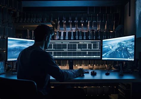 Premium AI Image A Long Exposure Shot Of A Video Editor Using A