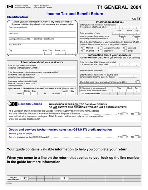 2004 T1 General Income Tax And Benefit Return Nevcon