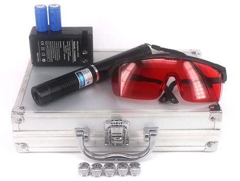 1000mw 450nm Blue High Power Burning Laser Pointer Black Aluminum
