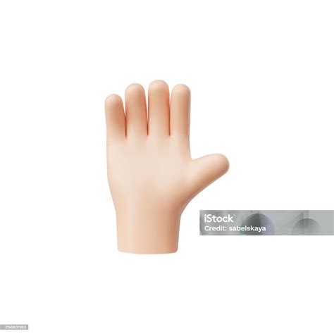 인사말 표시를 보여주는 손 제스처가 있는 3d 벡터 아이콘이 표시됩니다 3차원 형태에 대한 스톡 벡터 아트 및 기타 이미지
