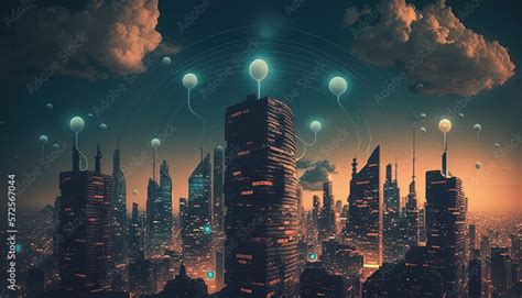 Generative Ai Internet Of Things Iot Devices And Connectivity On A Network Cloud At Center