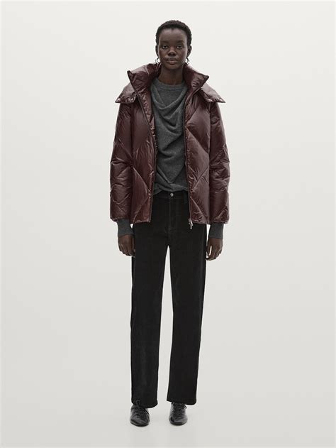 Quilted Jacket With Detachable Hood · Burgundy · Coats And Jackets