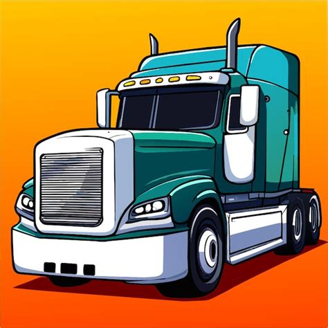 Рука рисует мультфильмный дружелюбный трактор трейлер мультфильма иллюстрация в изолированном