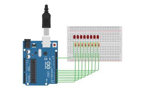 Circuit Design Rangkaian 2 Arduino Tinkercad