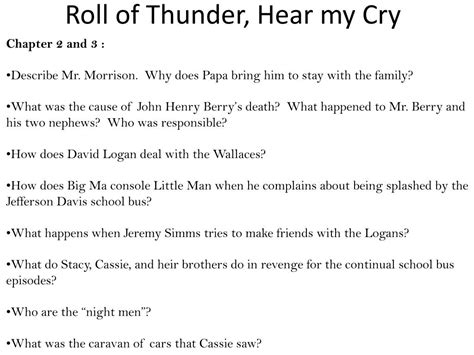 Ppt Roll Of Thunder Hear My Cry Powerpoint Presentation Free