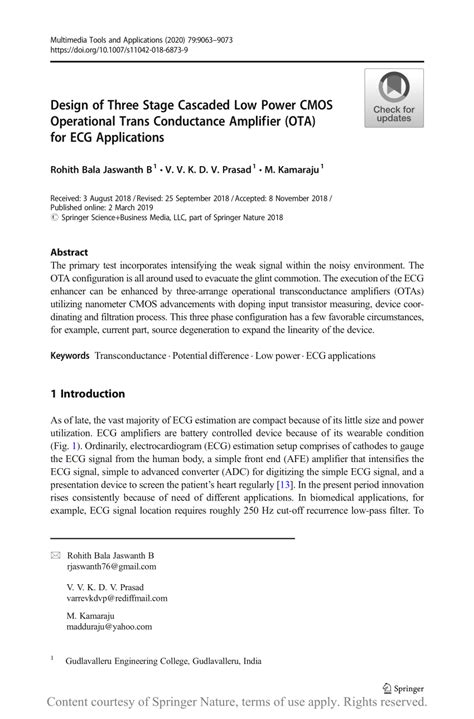 Design Of Three Stage Cascaded Low Power CMOS Operational Trans Conductance Amplifier OTA For