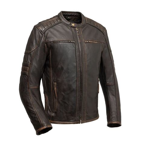 Rider Club Mens Leather Motorcycle Jacket The Bikers Den