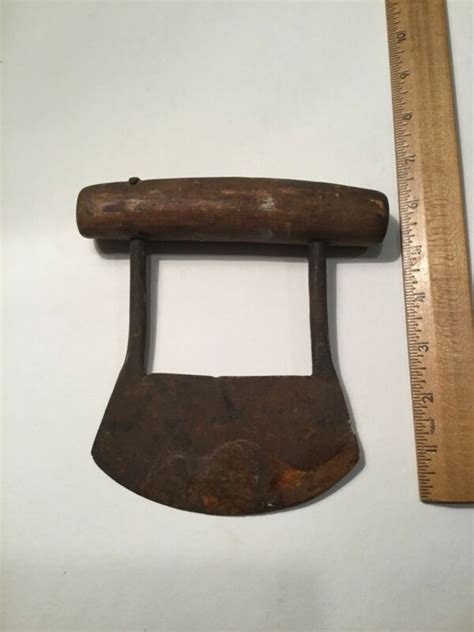 Primitive Antique Chopper With Wooden Handle Antique Price Guide