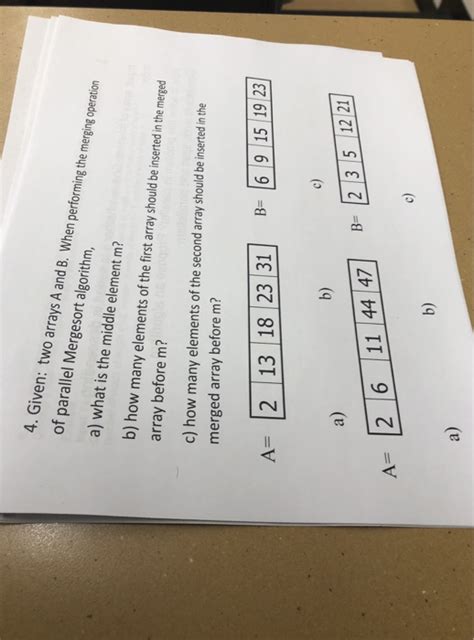 Solved 4 Given Two Arrays A And B When Performing The