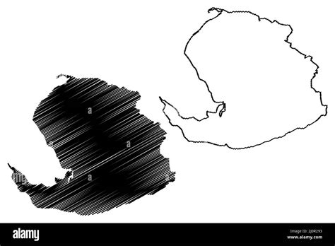 Isla De La Juventud Island Republic Of Cuba Central America Map Vector Illustration Scribble