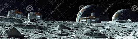 Graphic Of 3d Model Of Technological Trends Of On The Lunar Surface