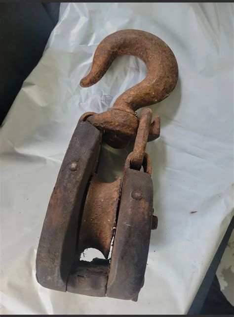 Antique Snatch Block Pulley With Swing Away Hook Rare 12 Etsy