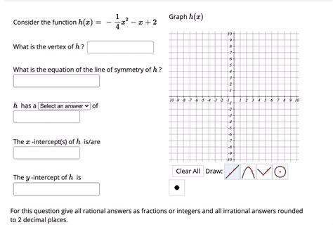 solved 1 2 graph h 2 consider the function h 2 x 2 10