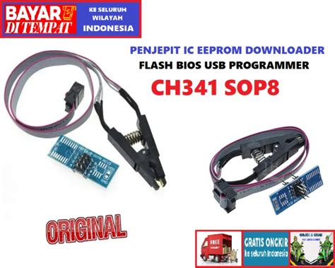 Penjepit Ic Eeprom Downloader Flash Bios Usb Programmer Ch341 Sop8