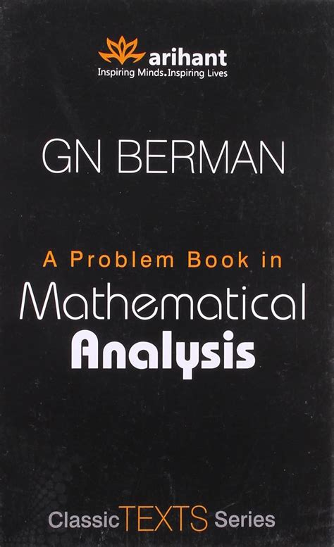 A Problem Book In Mathematical Analysis G N Berman 9789351414957 Books