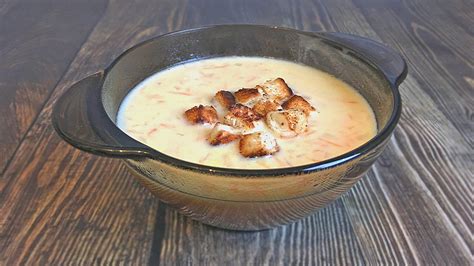Сырный суп с сухариками, рецепт с фото и видео — Вкусо.ру