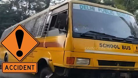 Narrow Escape For 50 Students As Bus Climbs Divider After Hitting Car