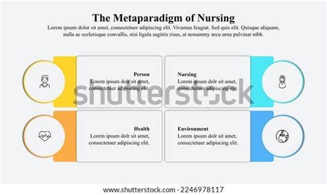 Nursing Metaparadigm Infographic Template Icons Text Stock Vector