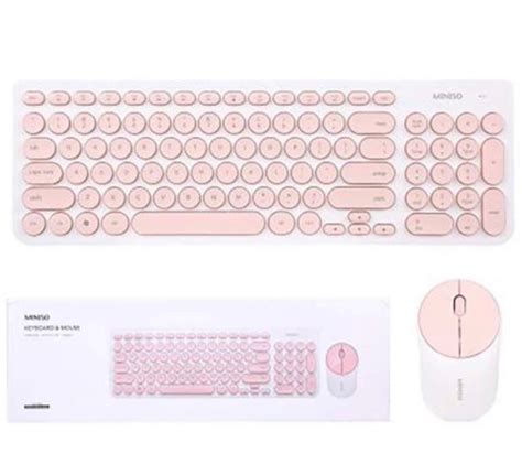 Miniso Wireless Keyboard Mouse Set Pink And Wireless Mouse Keyboard Set