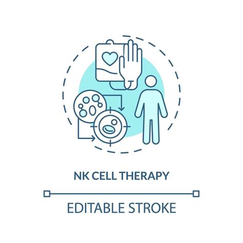 2d Editable Blue Nk Cell Therapy Icon Monochromatic Isolated Vector