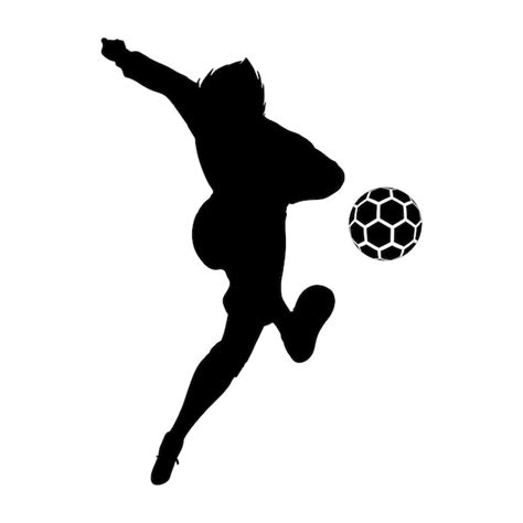 축구 축구 선수 실루엣 벡터 일러스트 레이 션 디자인 프리미엄 벡터