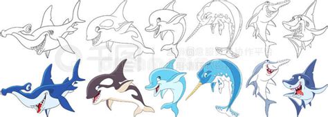 卡通高清图片 卡通海洋捕食者设置 卡通海洋捕食者设置图片免费下载 5100659790 千图网pro