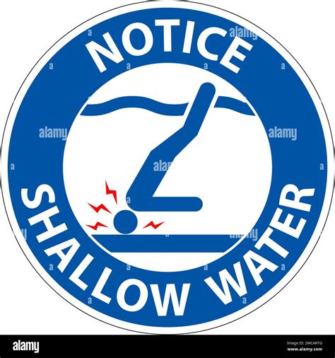 Water Safety Sign Notice Shallow Water Stock Vector Image And Art Alamy