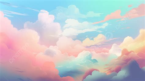 Colorful Auspicious Clouds Beautiful Clouds Cartoon Cute Sky Background