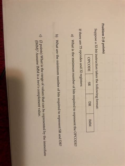 Solved Problem 2 4 Points Suppose A 32 Bit Instruction