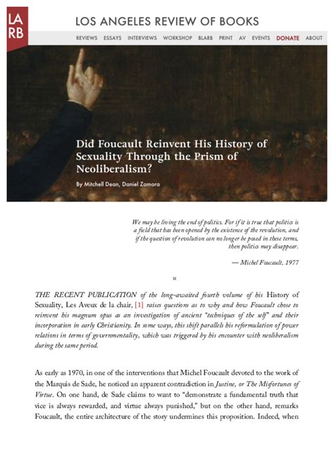 Pdf Did Foucault Reinvent His History Of Sexuality Through The Prism